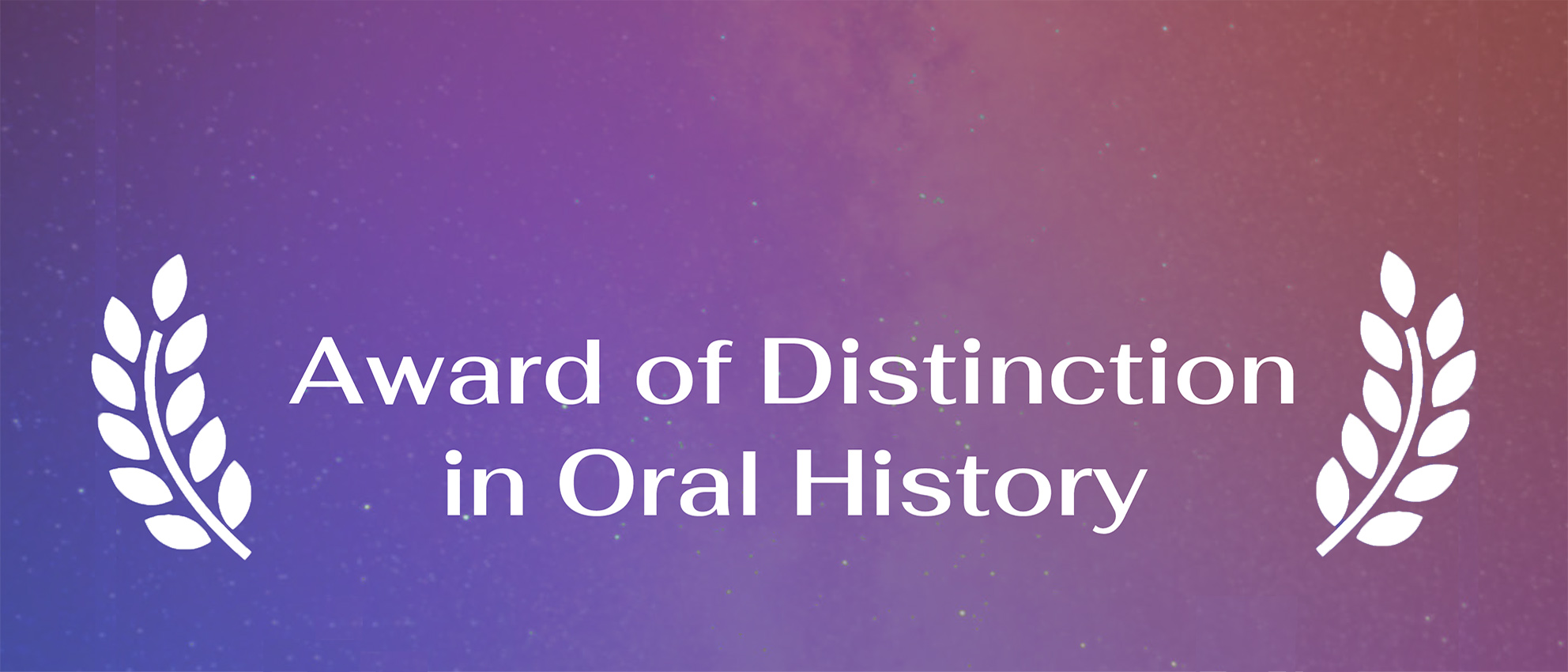 2021 Award of Distinction in Oral History – COHDS